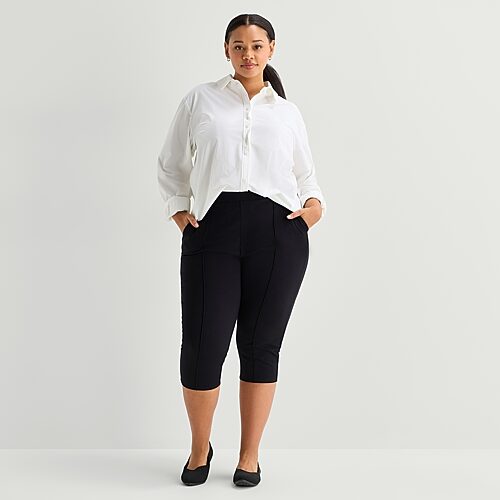Click here for Stylus Womens Plus Capri Pant  3x  Black prices