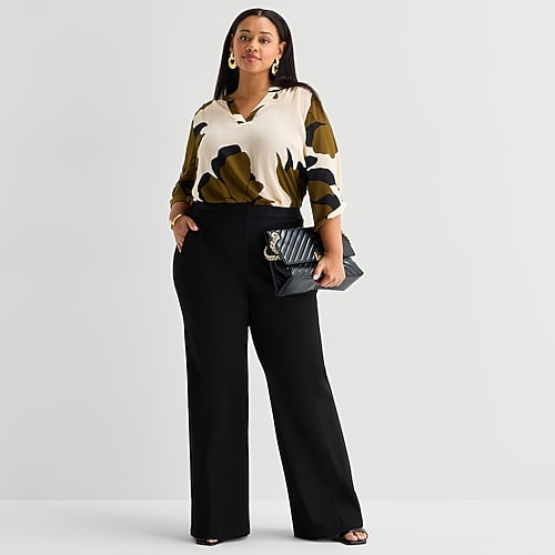 Click here for Worthington Plus Womens Fit and Flare Pant  20w Sh... prices
