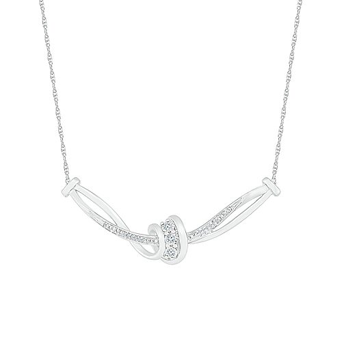 Click here for Womens White Diamond Sterling Silver 18 Inch Chevr... prices