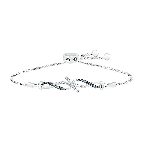 Click here for Womens 1/10 CT. T.W. Natural Black Diamond Sterlin... prices