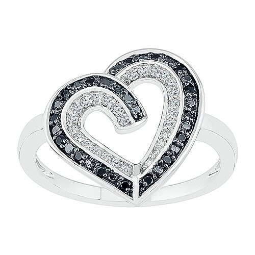 Click here for Womens 1/5 CT. Natural Black Diamond Sterling Silv... prices
