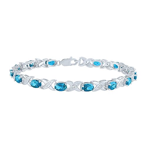 Click here for Womens Genuine Blue Topaz Sterling Silver Tennis B... prices
