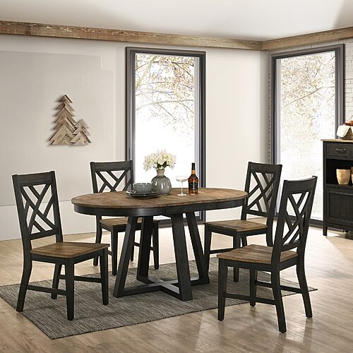 Click here for Napa 5-Piece Diining Set with Lattice Back Chairs... prices