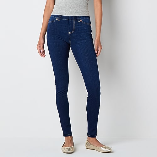 Mixit Wide Waistband Jegging Womens Comfort Waistband Full Length Leggings  Small  Blue