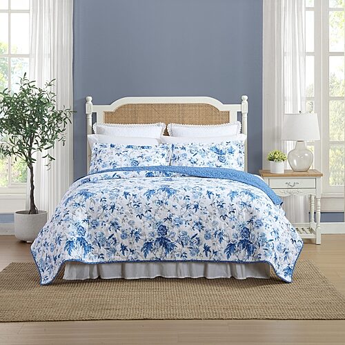 Click here for Laura Ashley(R) Breezy Floral Cotton Reversible 3p... prices