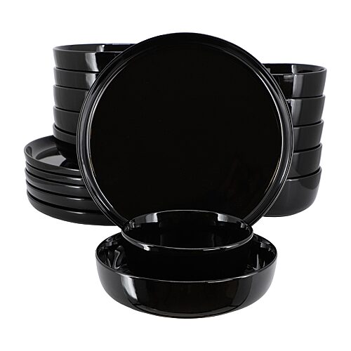 Click here for Elama Duncan 18 Piece Black 18-pc. Porcelain Dinne... prices