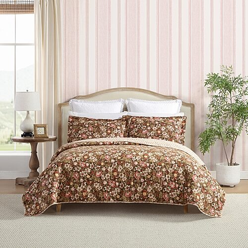 Click here for Laura Ashley(R) Marta Reversible Cotton 3pc. Quilt... prices