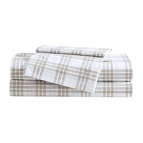 Click here for Eddie Bauer Basic Plaid Sheet Set  One Size  Beige prices