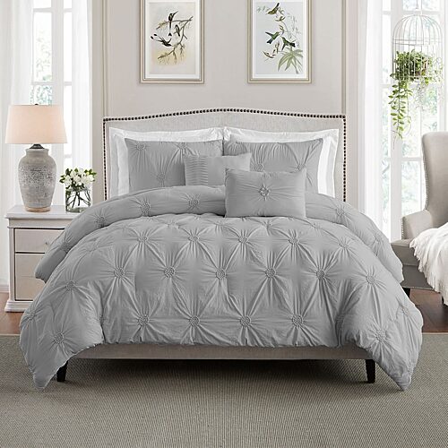 Click here for Swift Home Premium Floral Pintuck 3pc. Comforter S... prices