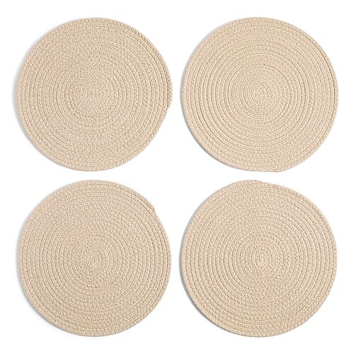 Click here for Homewear Rope Twist Round Placemat  One Size  Whit... prices