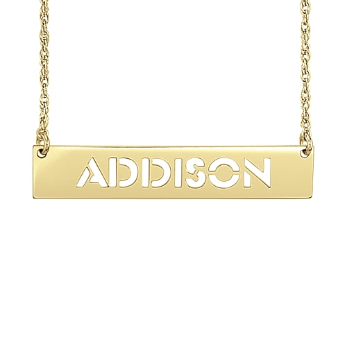 Click here for Personalized Womens Sterling Silver Bar Name Neckl... prices