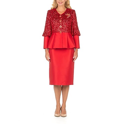 Click here for Giovanna Signature 2-pc. Skirt Suit-Plus  24w  Red prices