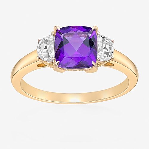 Click here for Womens Genuine Purple Amethyst 18K Gold Over Silve... prices