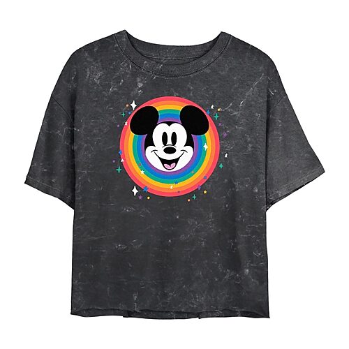 Click here for Disney Cropped Tee Womens Juniors Crew Neck Short... prices