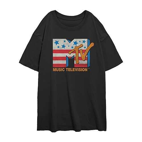 Click here for Mtv Stars And Stripes Tee Womens Juniors Crew Neck... prices