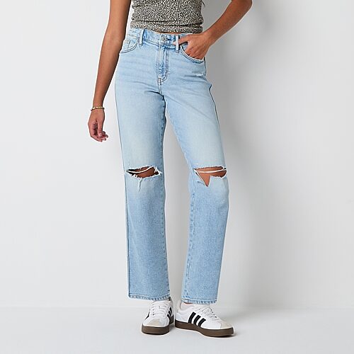 Click here for Arizona Curvy Womens Juniors High Rise Straight Le... prices