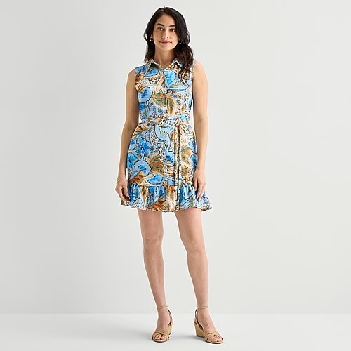 Click here for Be by CHETTA B Womens Sleeveless Abstract Fit + Fl... prices