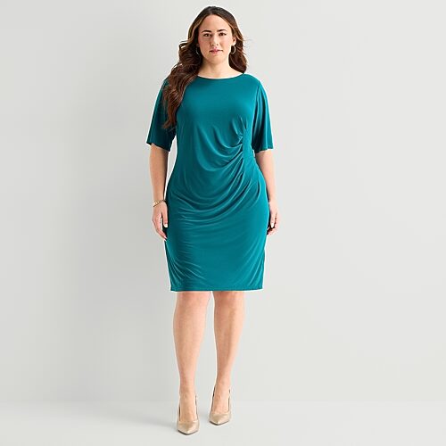 Click here for Jessica Howard Womens Plus Boat Neck Short Sleeve... prices