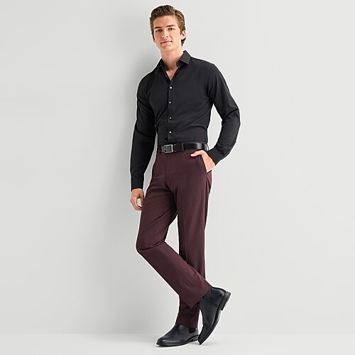 Click here for J. Ferrar Ultra Comfort Mens Slim Fit Plaid Flat F... prices