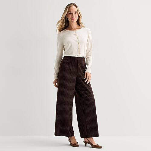 Click here for Liz Claiborne Womens Wide Leg High Rise Pull-On Pa... prices