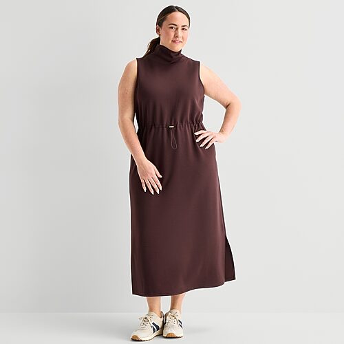 Click here for Stylus Womens Plus Midi Mock Neck Sleeveless A-Lin... prices