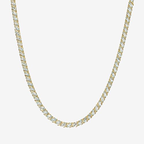 Click here for Womens Blue Topaz 18K Gold Over Silver Tennis Neck... prices