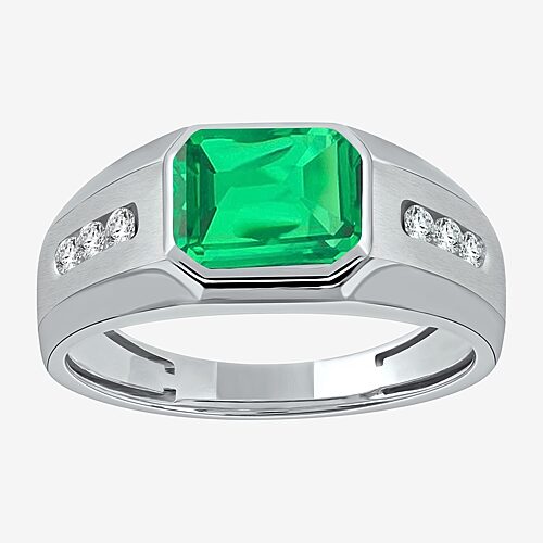Click here for Mens Gemstone Sterling Silver Fashion Ring  9  Eme... prices
