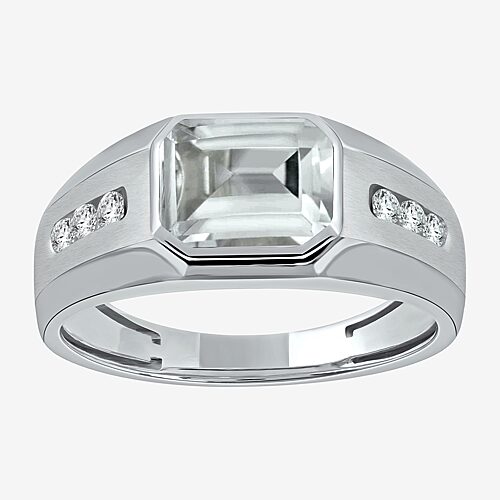 Click here for Mens Gemstone Sterling Silver Fashion Ring  9  Whi... prices