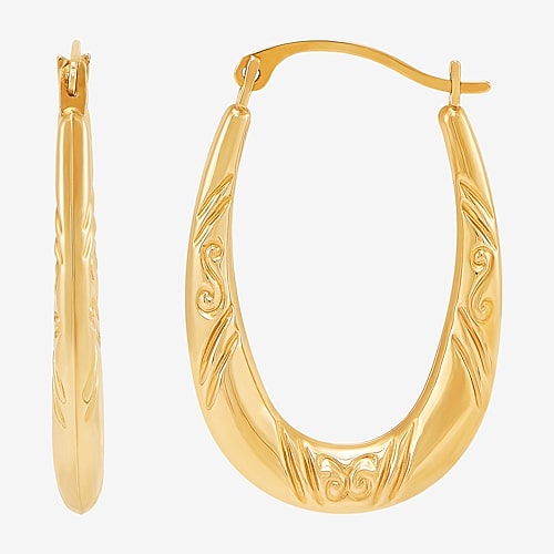 Click here for Womens 14K Gold 15.8mm Round Hoop Earrings  One Si... prices