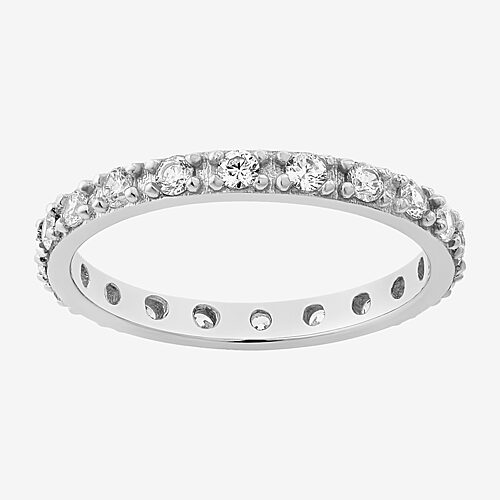 Click here for Womens 21.5MM Cubic Zirconia Sterling Silver Band... prices