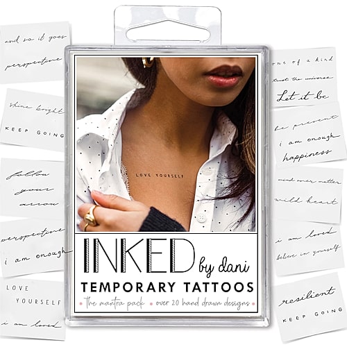 Click here for Inked By Dani Mantra Temporary Tattoo Pack  One Si... prices