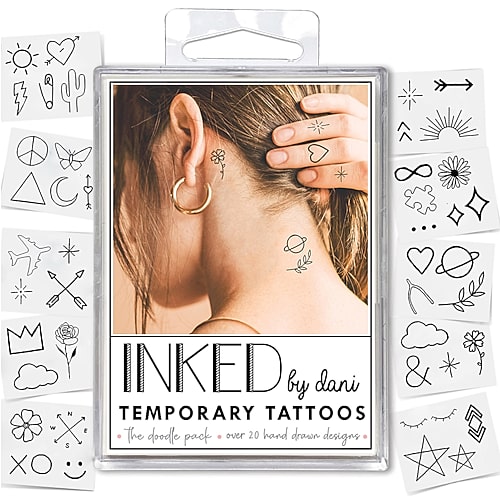 Click here for Inked By Dani Doodle Temporary Tattoo Pack  One Si... prices