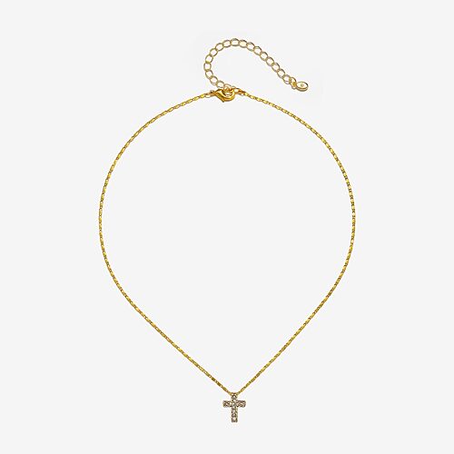 Click here for Bijoux Bar Delicates Gold Tone Womens Glass Cross... prices