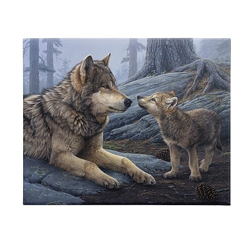 Click here for Stupell Industries Wolf & Cub Woodland Forest Canv... prices