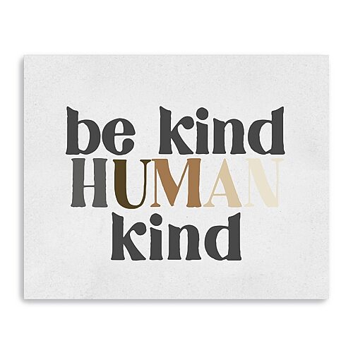 Click here for 16X20 Be Human Kind Canvas Wall Art  One Size  Blu... prices