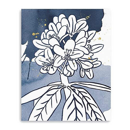 Click here for Indigo Blooms II Giclee Canvas Art  One Size  Blue prices