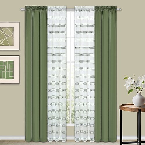 Click here for Achim Rod Pocket Room Darkening Set of 4 Curtain P... prices