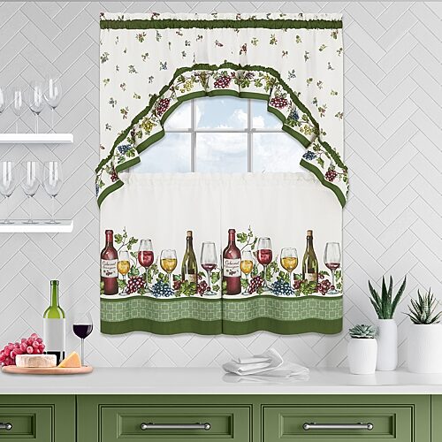 Click here for Achim 3-pc. Rod Pocket Kitchen Curtains & Drapes W... prices