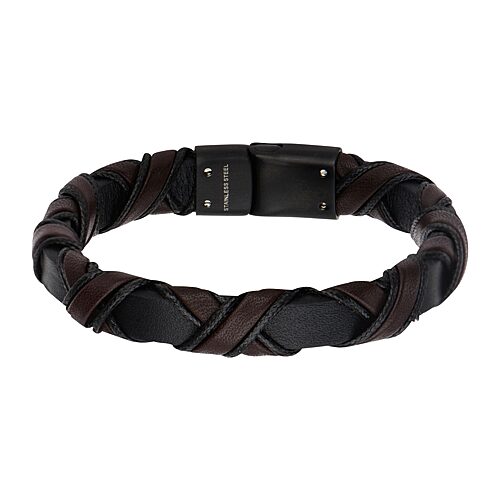 Click here for Inox Jewelry Mens Black IP Stainless Steel & Brown... prices