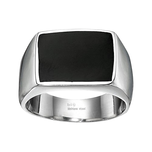Click here for Mens Stainless Steel Ring with Resin  10  White prices
