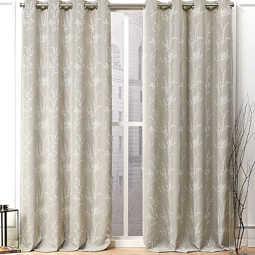 Nicole Miller Turion Grommet Top Light-Filtering Set of 2 Curtain Panel  One Size  White