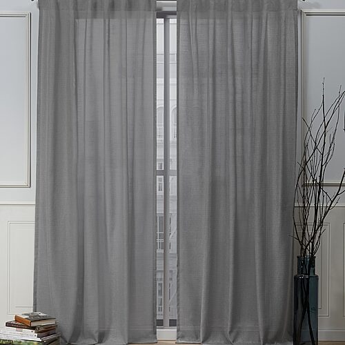 Click here for Nicole Miller Faux Linen Slub Back Tab Light-Filte... prices