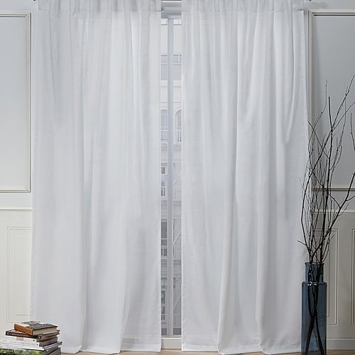 Click here for Nicole Miller Faux Linen Slub Back Tab Light-Filte... prices
