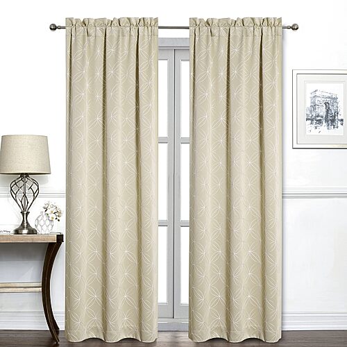 Click here for Regal Home Perth Geometric Embroidery Rod Pocket B... prices