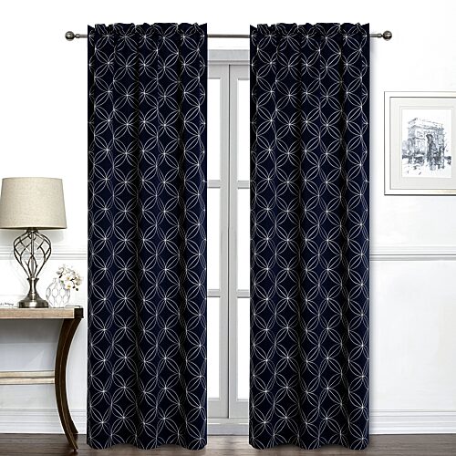 Click here for Regal Home Perth Geometric Embroidery Rod Pocket B... prices