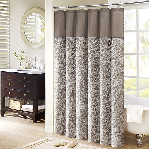 Click here for Madison Park Aubrey Jacquard Beaded Shower Curtain... prices