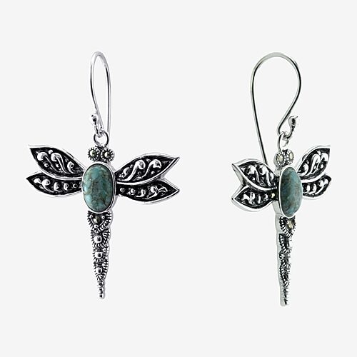 Click here for Womens Enhanced Blue Turquoise Sterling Silver Rou... prices