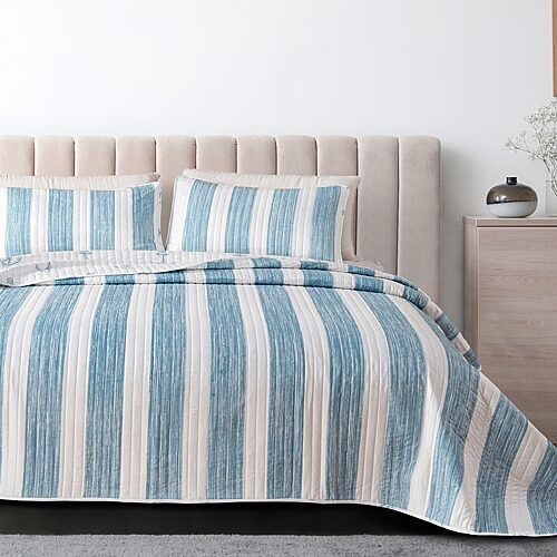 Click here for Linery Stripes Anchors Reversible Quilt Set  One S... prices