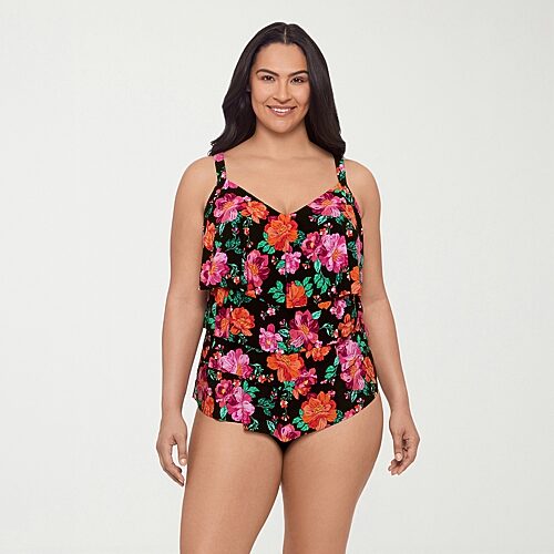 Click here for Trimshaper Womens Floral Plus Tankini Swimsuit Top... prices