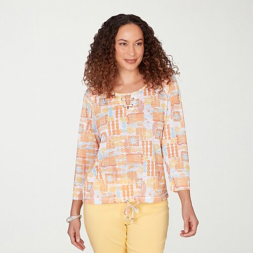 Click here for Womens Hearts of Palm Fun in the Sun 3/4 Sleeve Ti... prices